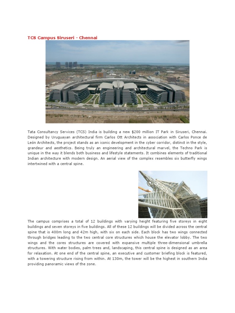 TCS Campus | PDF | Structural Analysis | Structural Steel