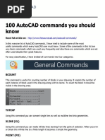 AutoCAD Commands Cheat Sheet | PDF