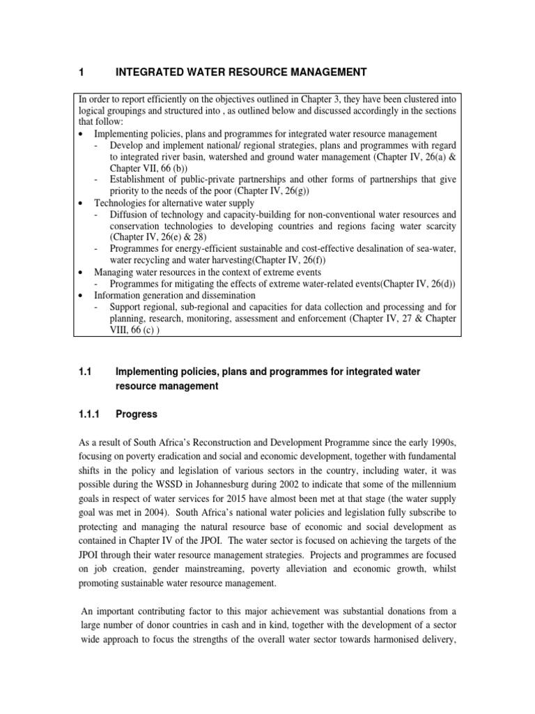 1 Integrated Water Resource Management | PDF | Water Resources ...