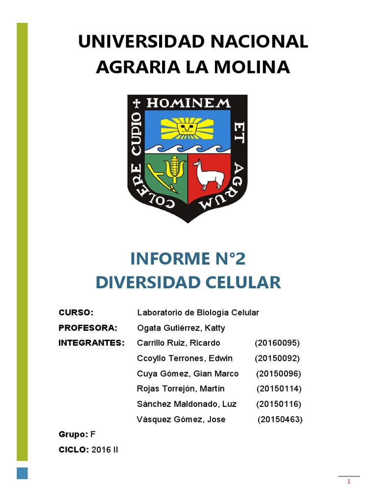 Informe 2 Biocel | PDF | Microbiología | Biología Celular