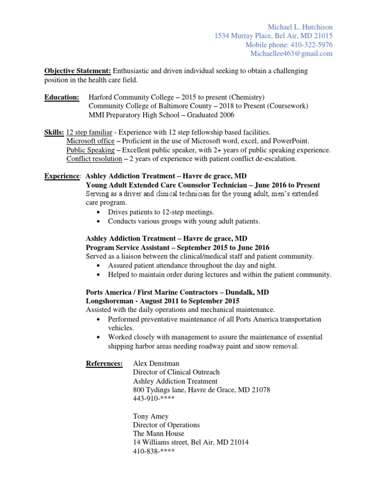 Resume Rough Draft | PDF | Patient | Health Care