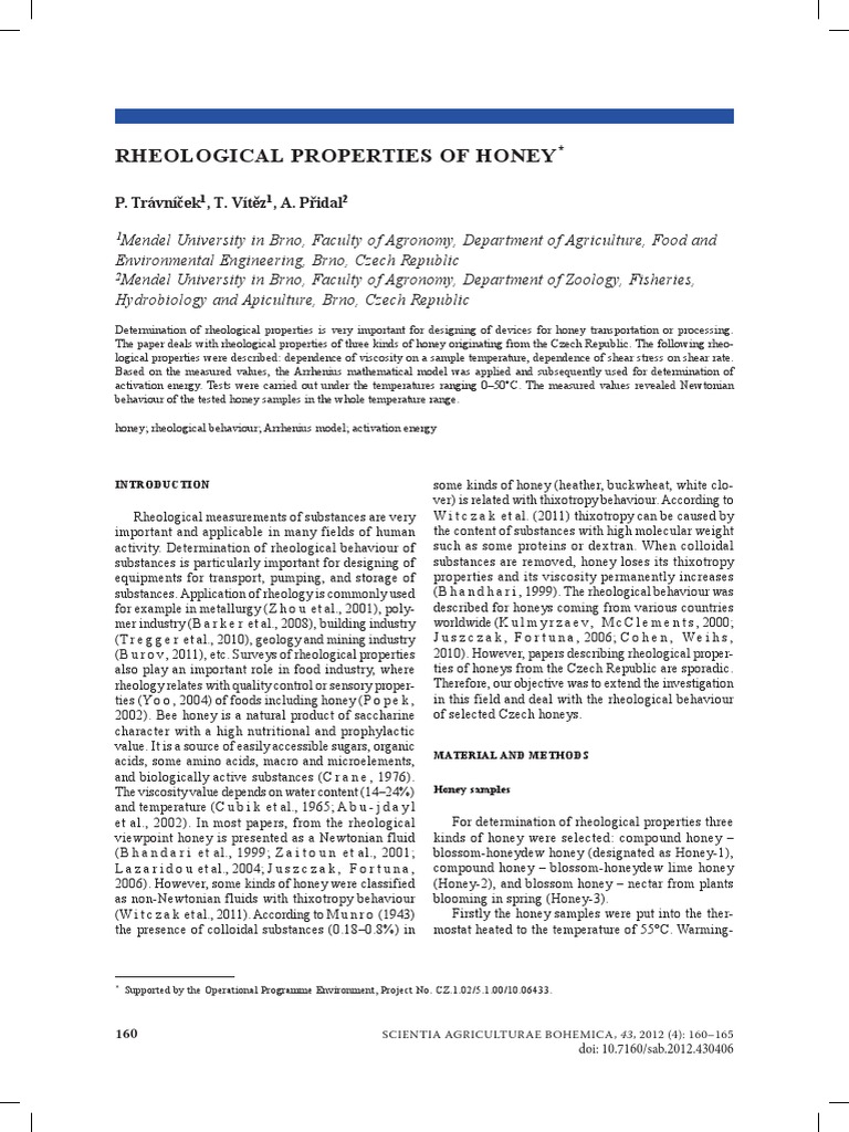 Analysis of the Rheological Properties and Temperature Dependence of ...