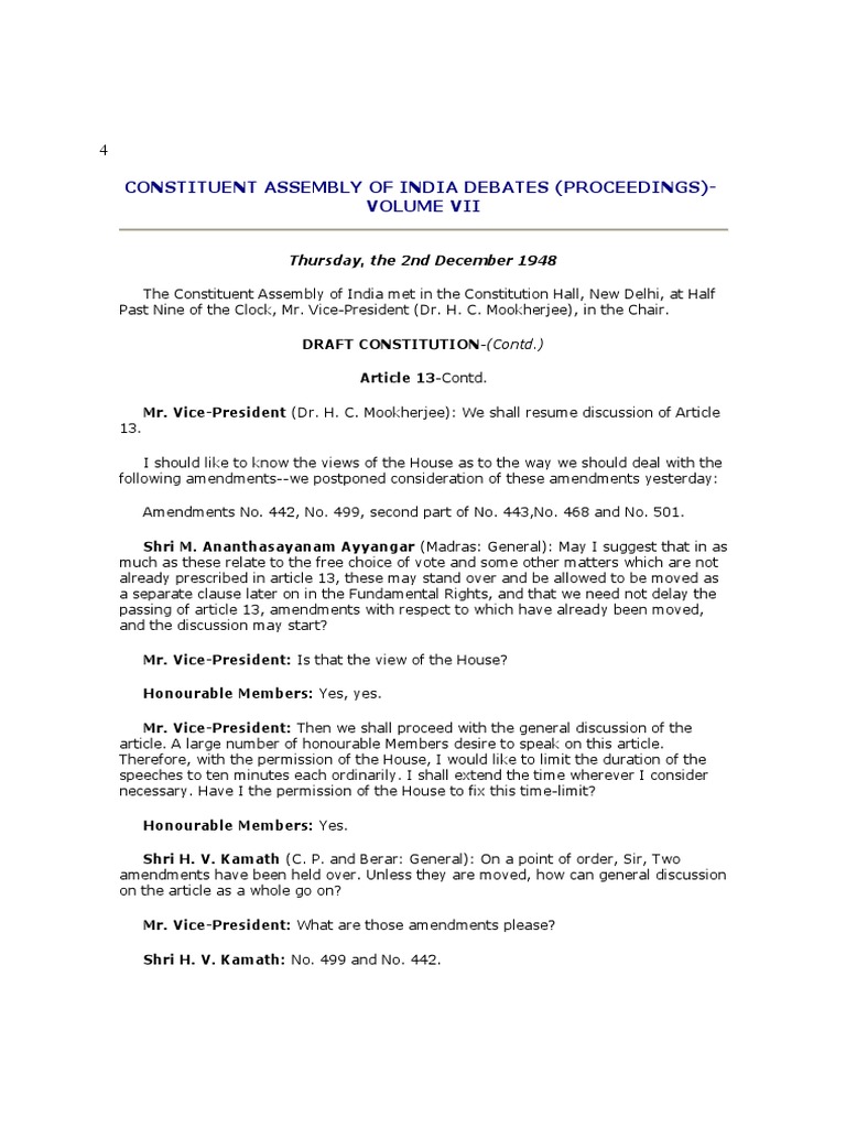 Constituent Assembly of India Debates (Proceedings) - : Thursday, The ...