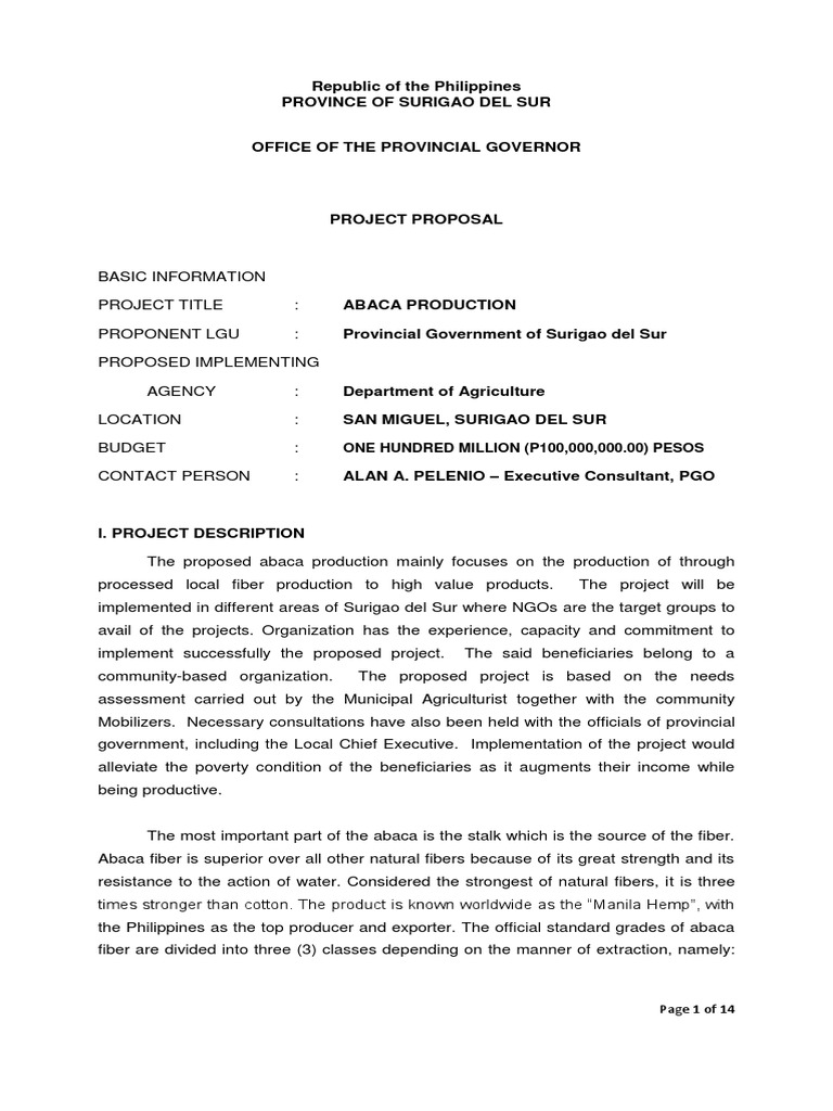 Project Proposal Abaca | PDF | Sustainability | Sustainable Agriculture