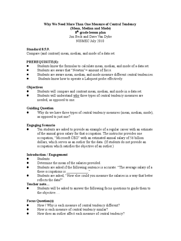 Why We Need More Than One Measure of Central Tendency (Mean, Median and ...
