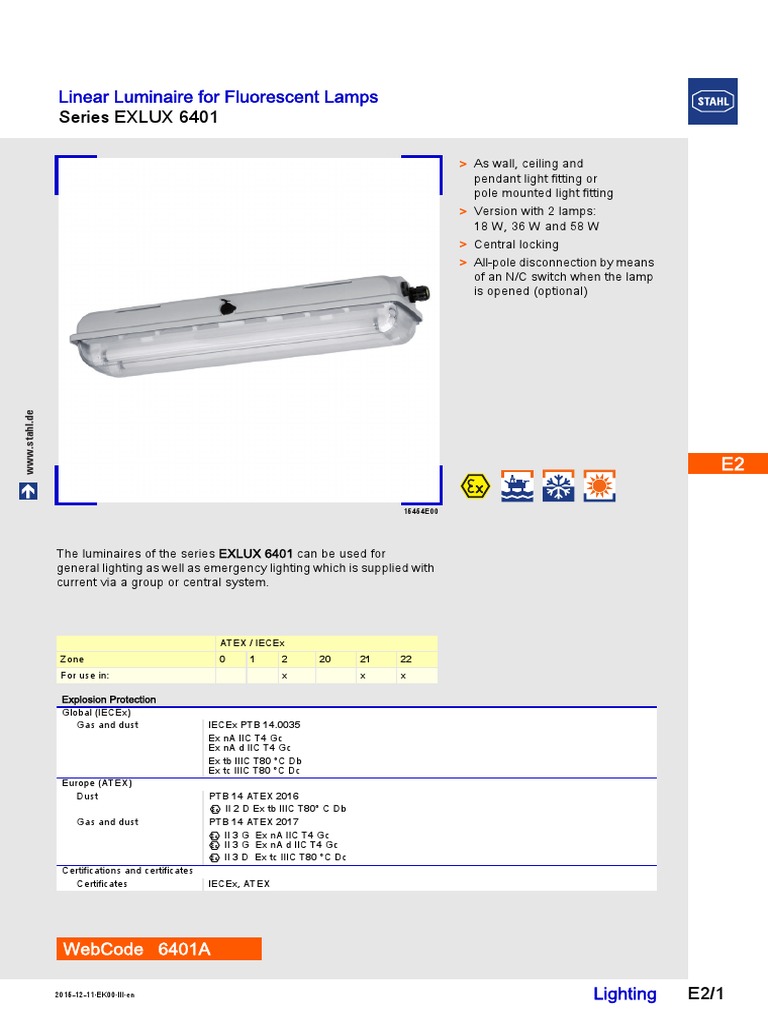 6401 Luminaire For Fluorescent Lamp EK00 III en | PDF | Electrical ...