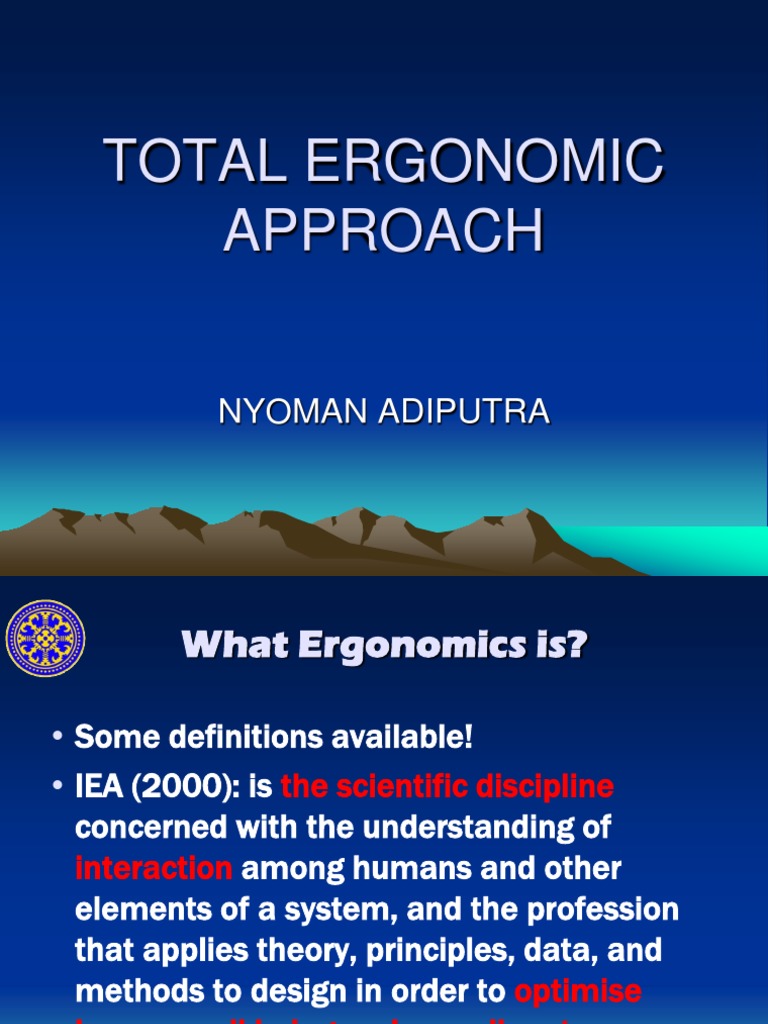 2 Total Ergonomic Approach | PDF | Human Factors And Ergonomics ...