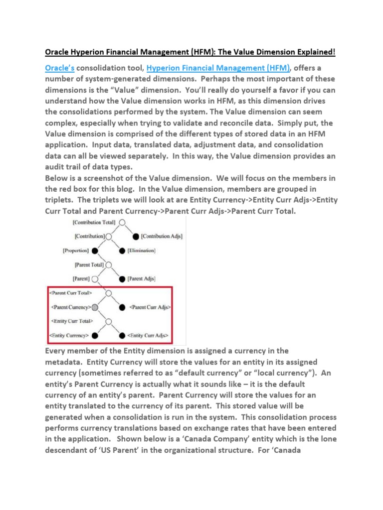HFM Value Dimension Explained | PDF | Consolidation (Business) | Euro