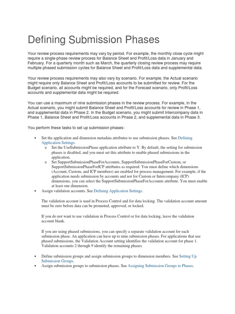 Defining Submission Phases | PDF | Profit (Accounting) | Data