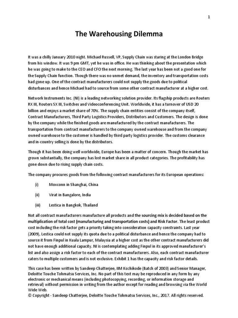 Warehouse Case Study | PDF | Warehouse | Thailand