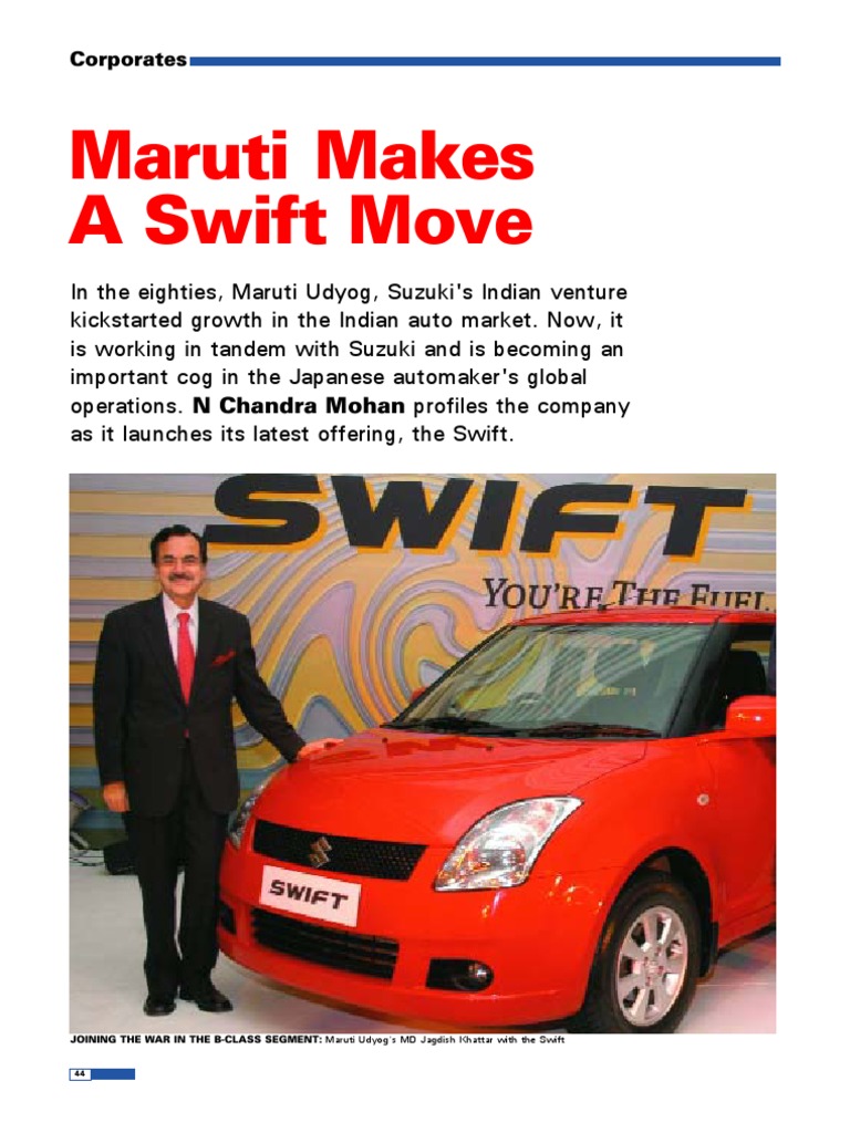 Maruti Makes A Swift Move: Corporates | PDF | Car | Wheeled Vehicles