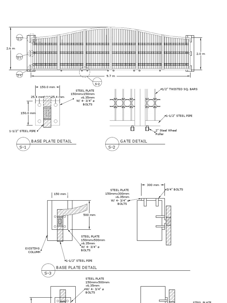 S-1 Base Plate Detail S-2 Gate Detail | PDF | Nature
