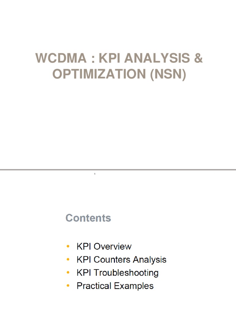 3G KPI Analysis | PDF