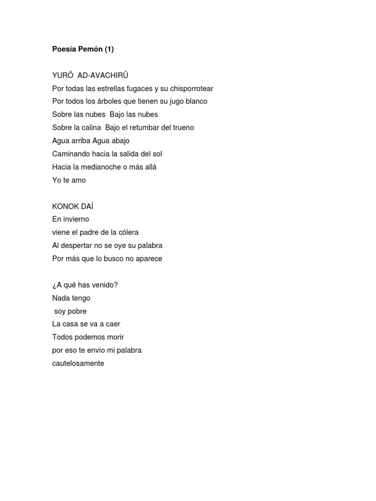 Poesía Indigena | PDF | Naturaleza