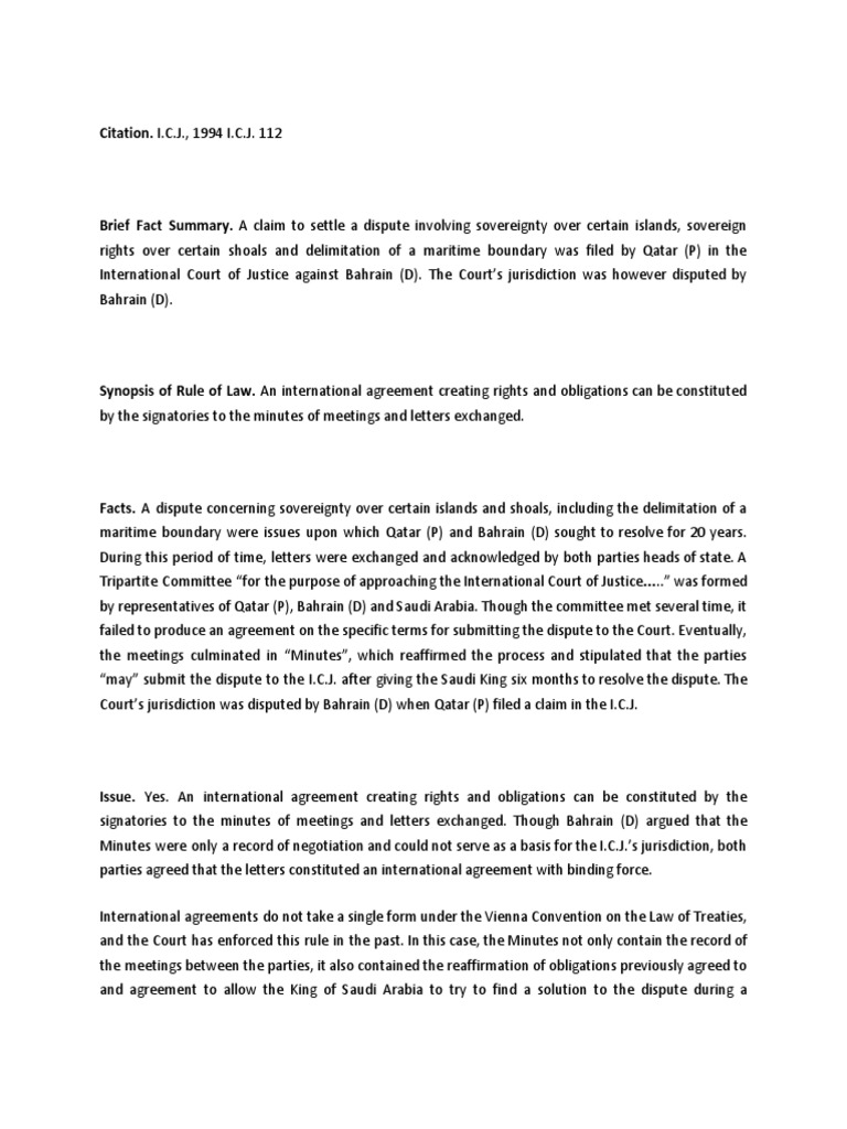 Qatar V Bahrain-2 | PDF | Treaty | Bahrain