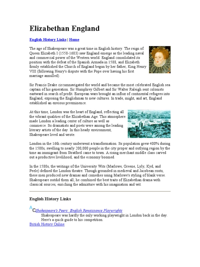 Elizabeth An England | PDF | United Kingdom | William Shakespeare