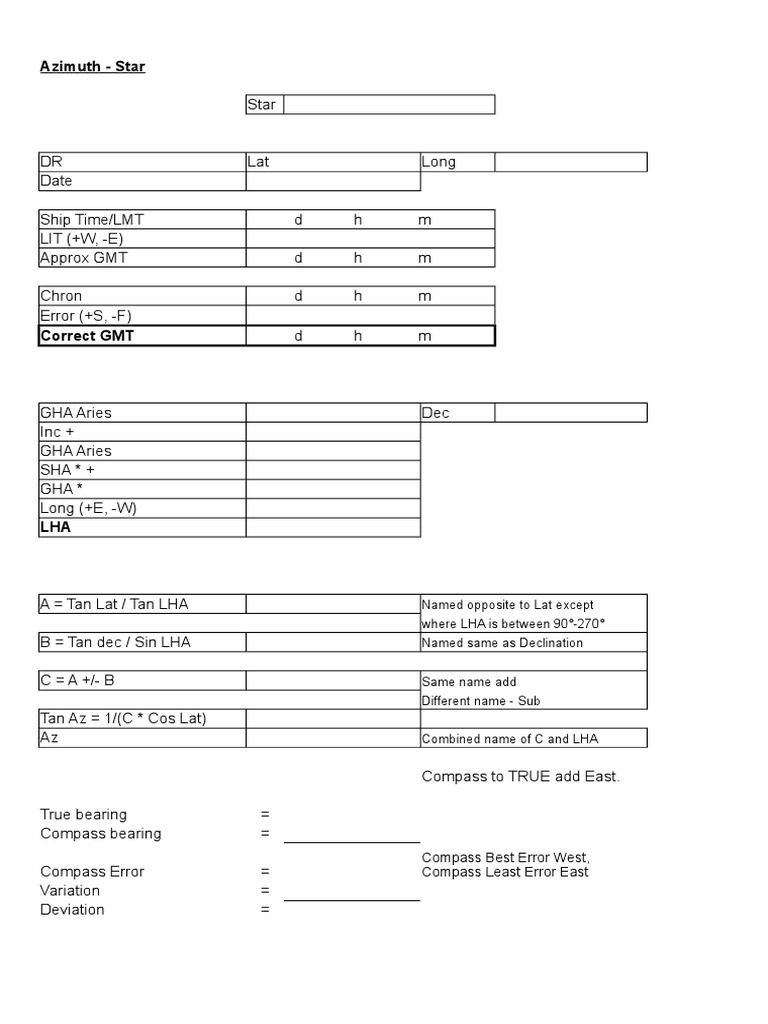 Azimuth Proforma STAR | PDF