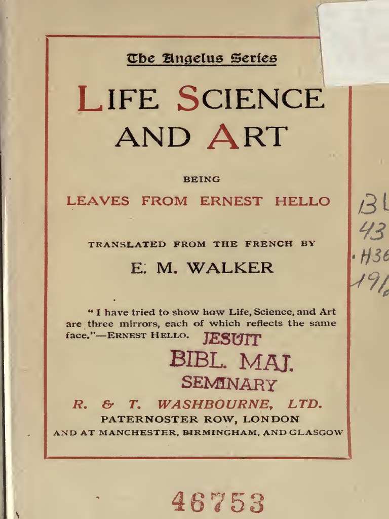 Life, Science, & Art by Ernest Hello | PDF | Dream | Reality