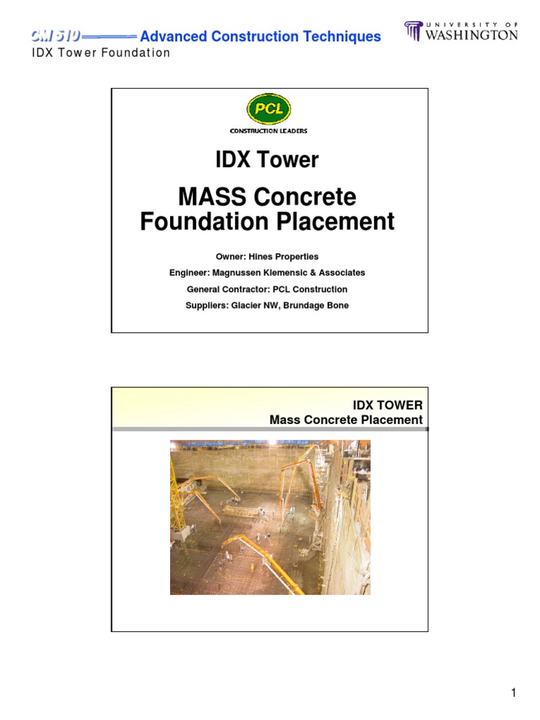 MASS Concrete Foundation Placement: IDX Tower | PDF | Industries ...