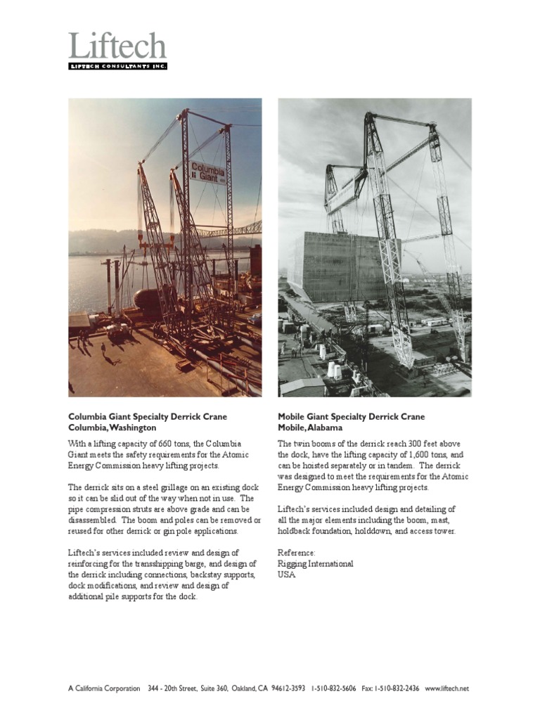 Specialty Derrick Cranes | PDF
