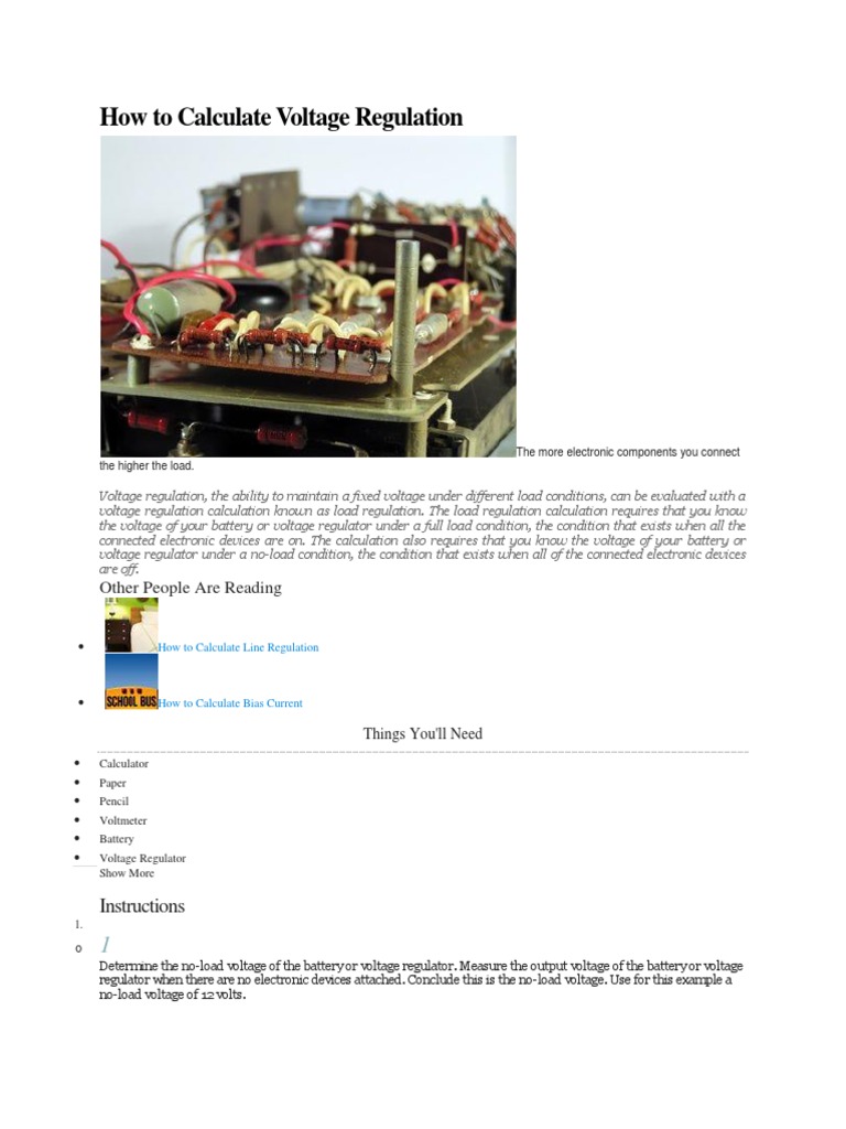 How To Calculate Voltage Regulation | PDF | Voltage | Electrical ...