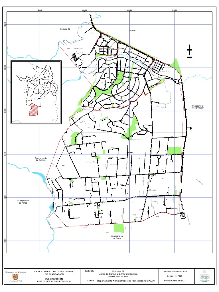 Mapa de Barrios Comuna 22 Cali | PDF