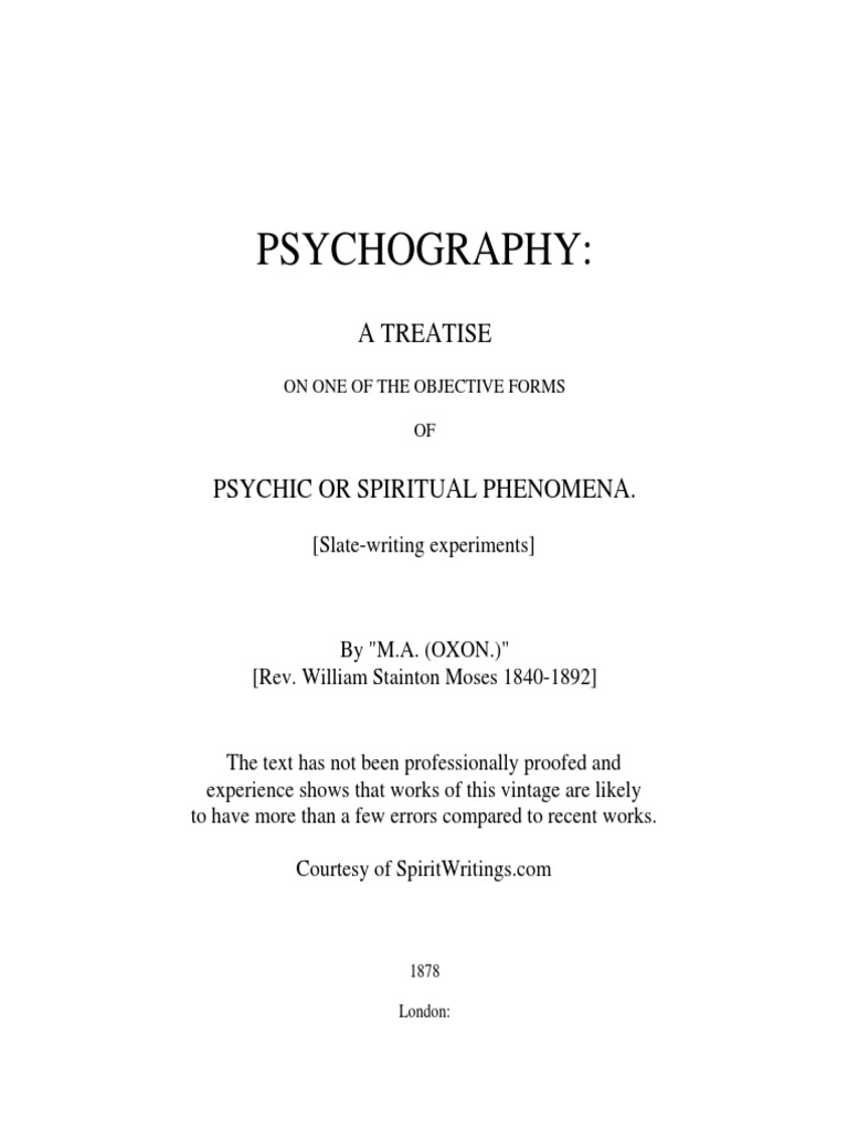 William Stainton Moses - Psychography | PDF | Mediumship | Spiritualism