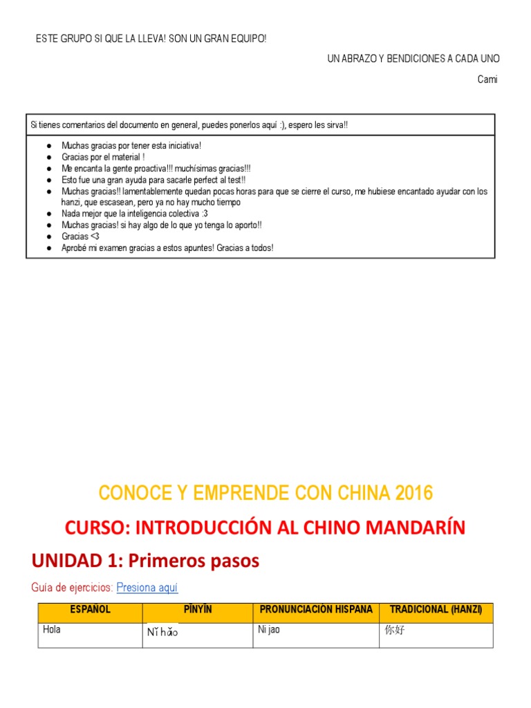 Curso de Chino Mandarín Básico | PDF | Lenguas de Macao | Idiomas de ...