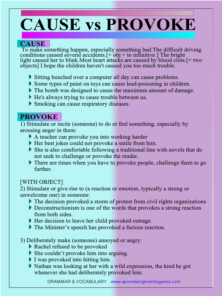 What does provoke mean store