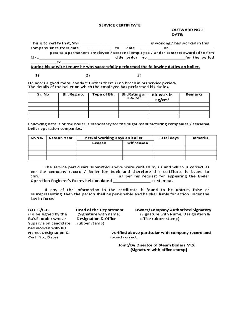 Service Certificate | PDF | Government Information | Government