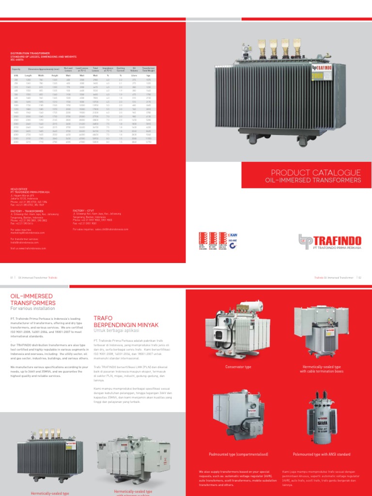 Brosur Trafo Trafoindo | Power Engineering | Transformer