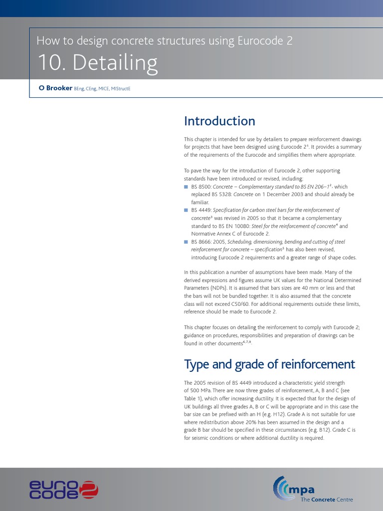 Detailing To Eurocode 2 | PDF | Beam (Structure) | Bending
