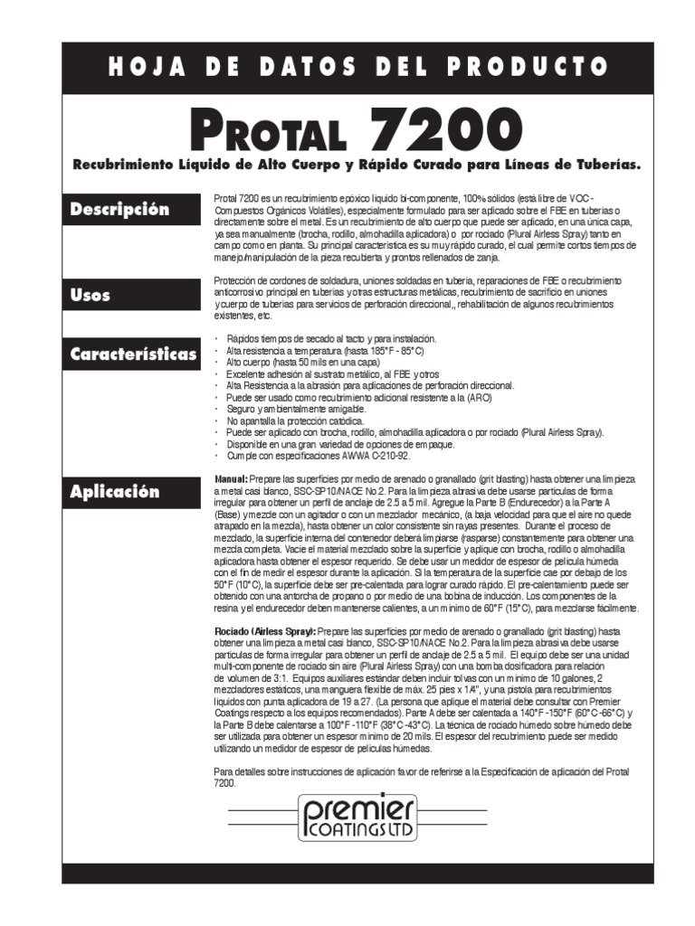 Premier Protal 7200 PDF | PDF | Revestimiento | Soldadura