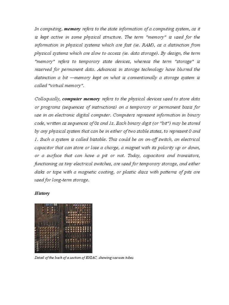 History: Detail of The Back of A Section of ENIAC, Showing Vacuum Tubes ...