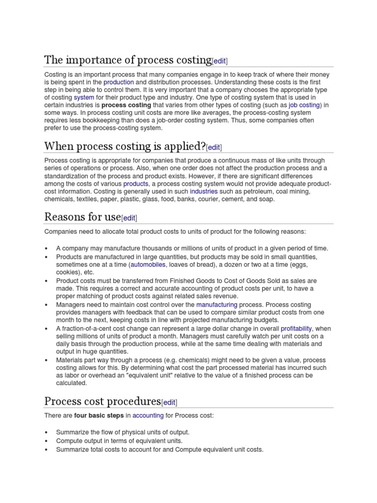 The Importance of Process Costing | PDF | Economies | Economics