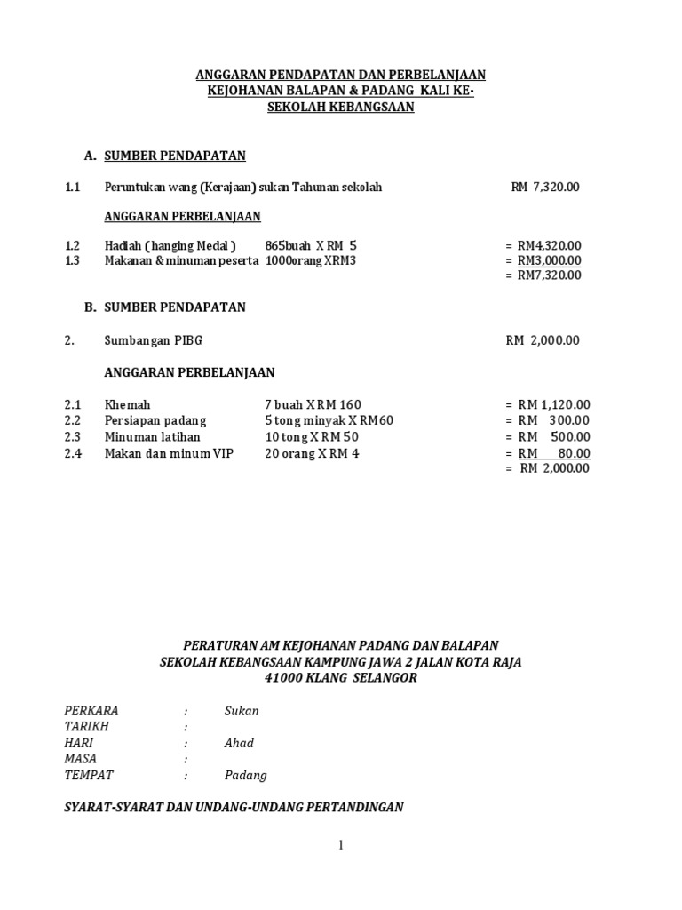 Anggaran Pendapatan Dan Perbelanjaan | PDF