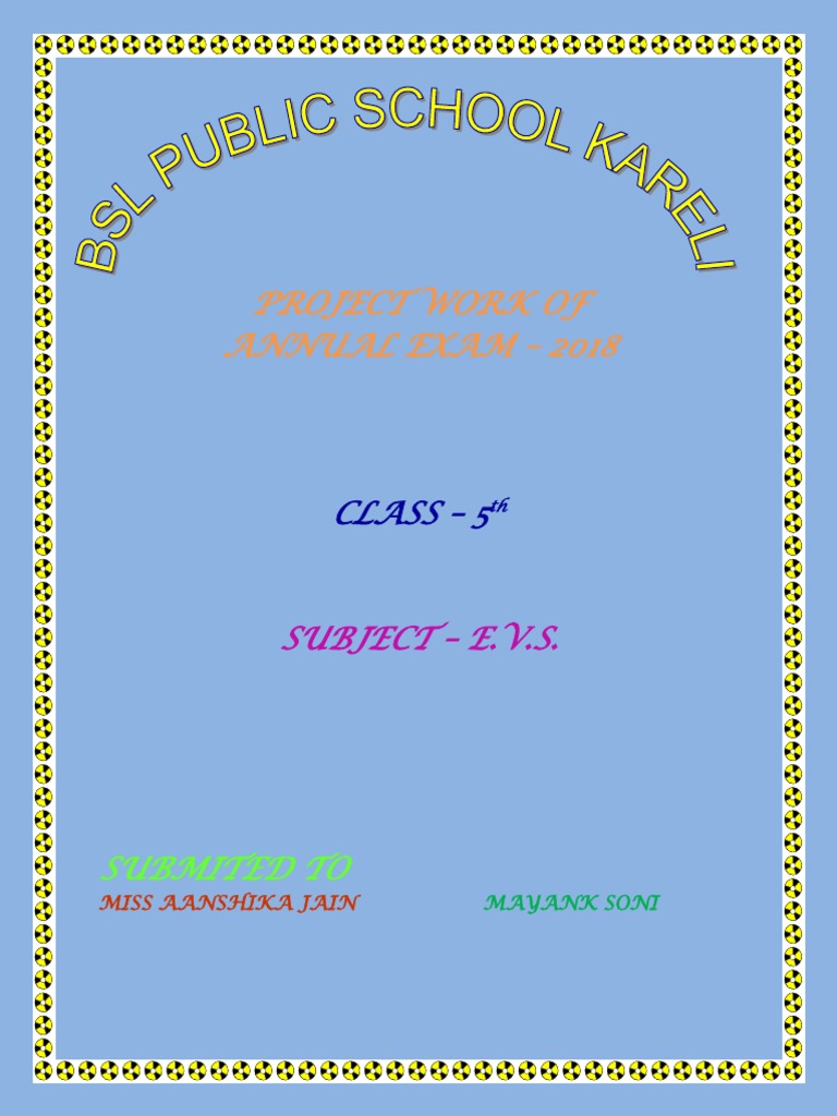 Project Work of Annual Exam - 2018: Class - 5 | PDF