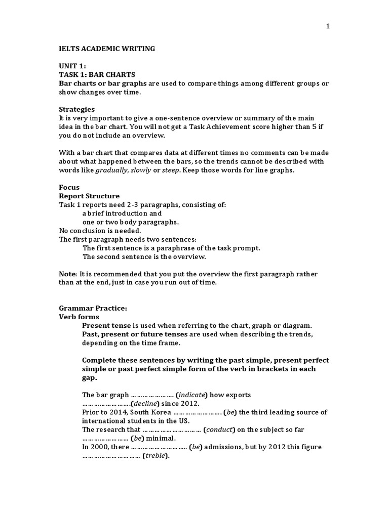 IELTS Academic Writing: Bar Charts Guide | PDF | Essays | Argument