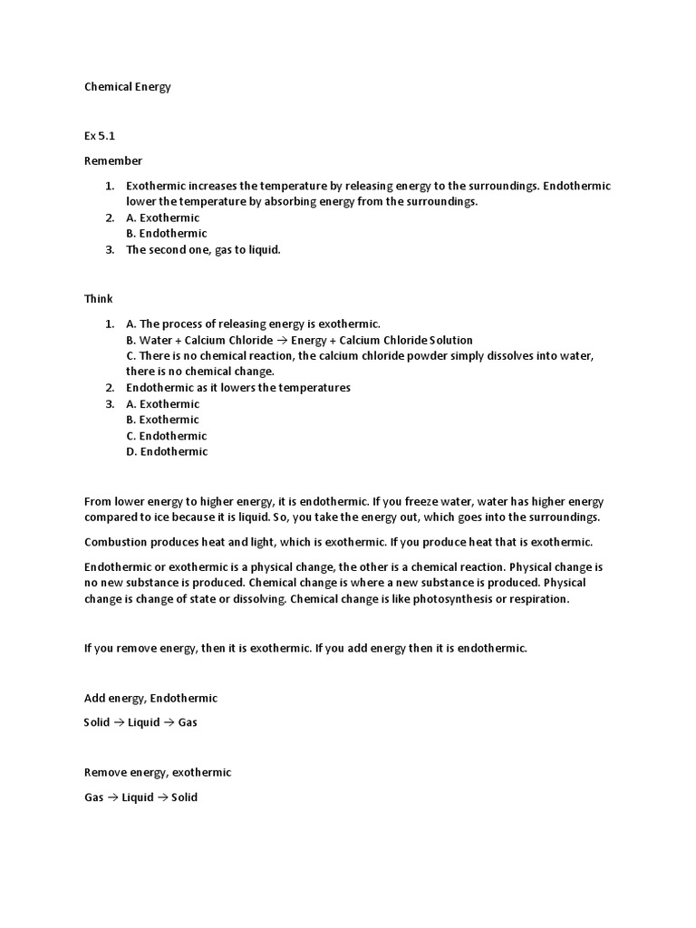 Chemical Energy Year 9 Science Notes | PDF | Chlorine | Ion