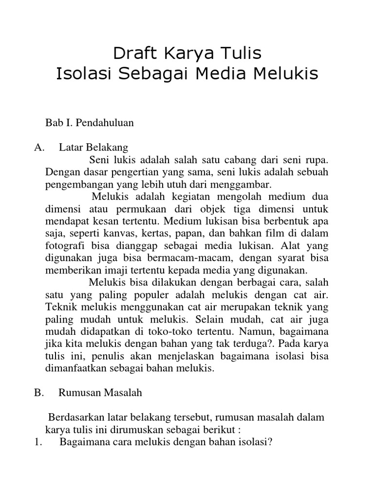 Draft Karya Tulis | PDF