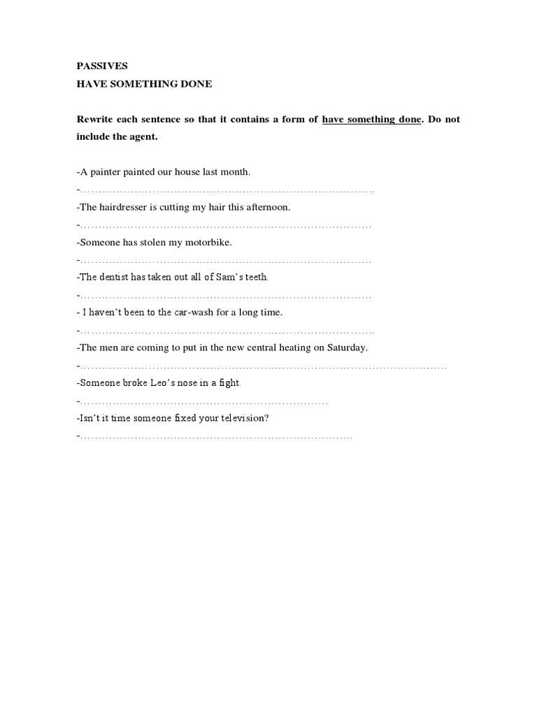 Exercises on "Have Something Done" | PDF