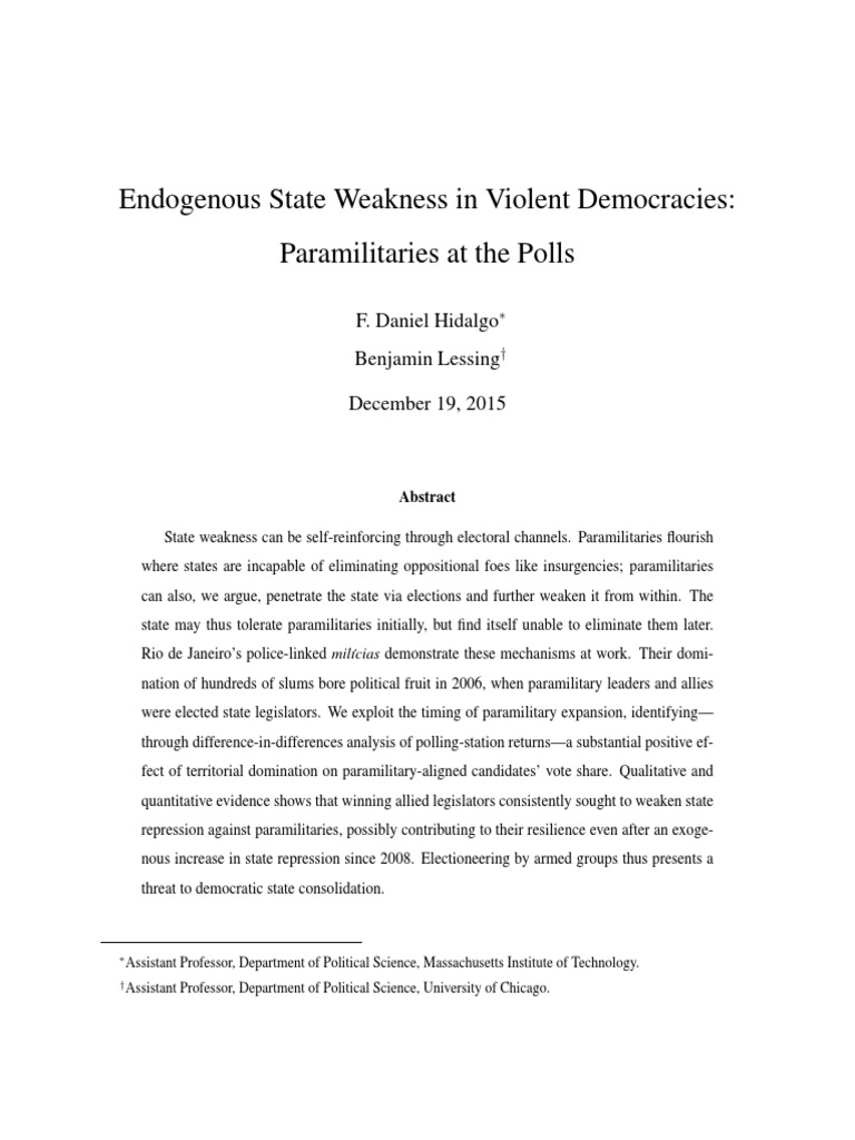 MEXICO - Benjamin Lessing Paper - Endogenous State Weakness in Violent ...