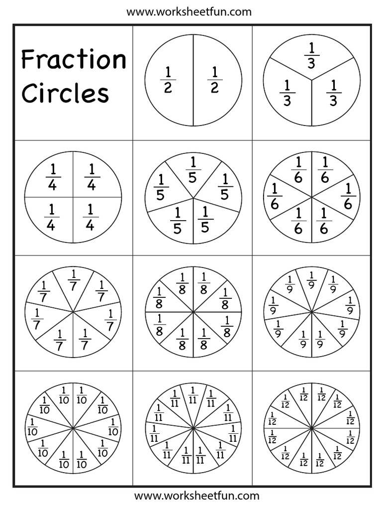 Fractioncirclesworksheetfun1 PDF | PDF