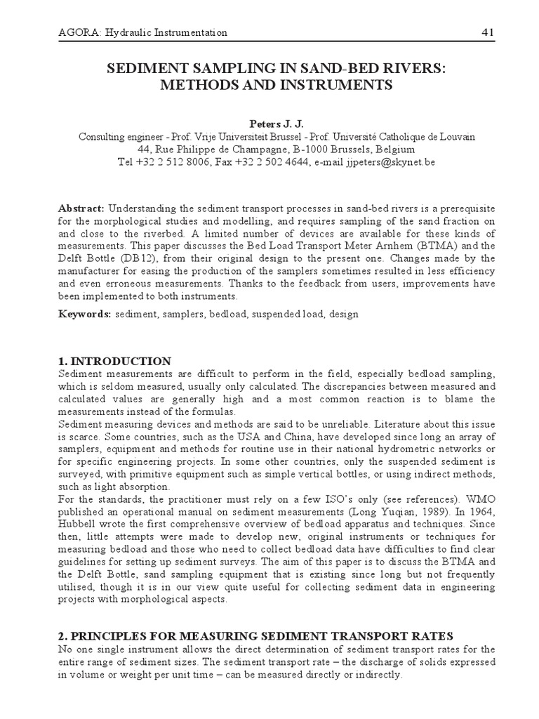 Sediment Sampling in River | PDF | Sediment | Particle Size Distribution