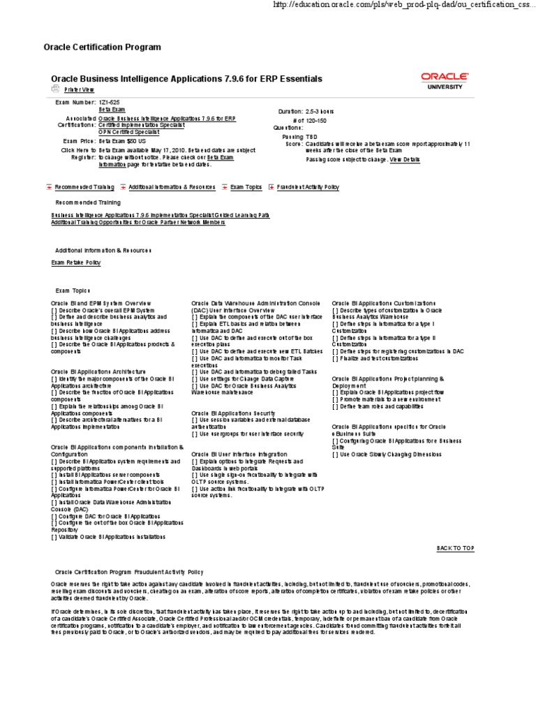 Oracle Business Intelligence Applications 7 9 6 For Erp Essentials Pdf Oracle Database