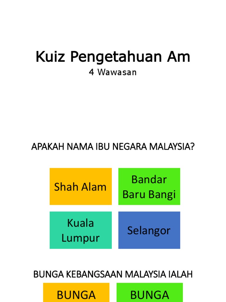 Kuiz Pengetahuan Am | PDF