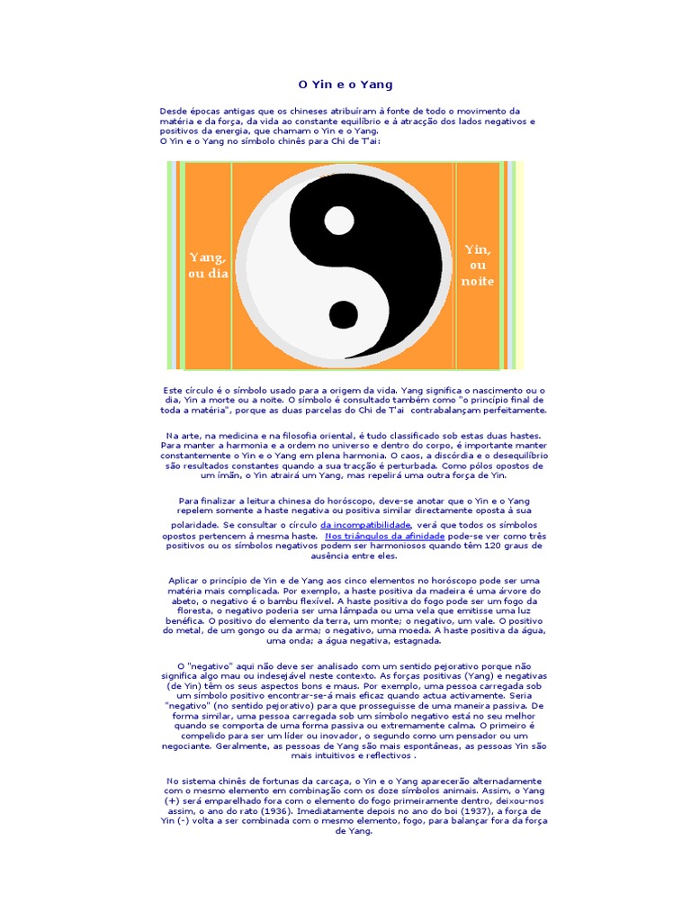 O Yin e o Yang | PDF | Yin e Yang | QI
