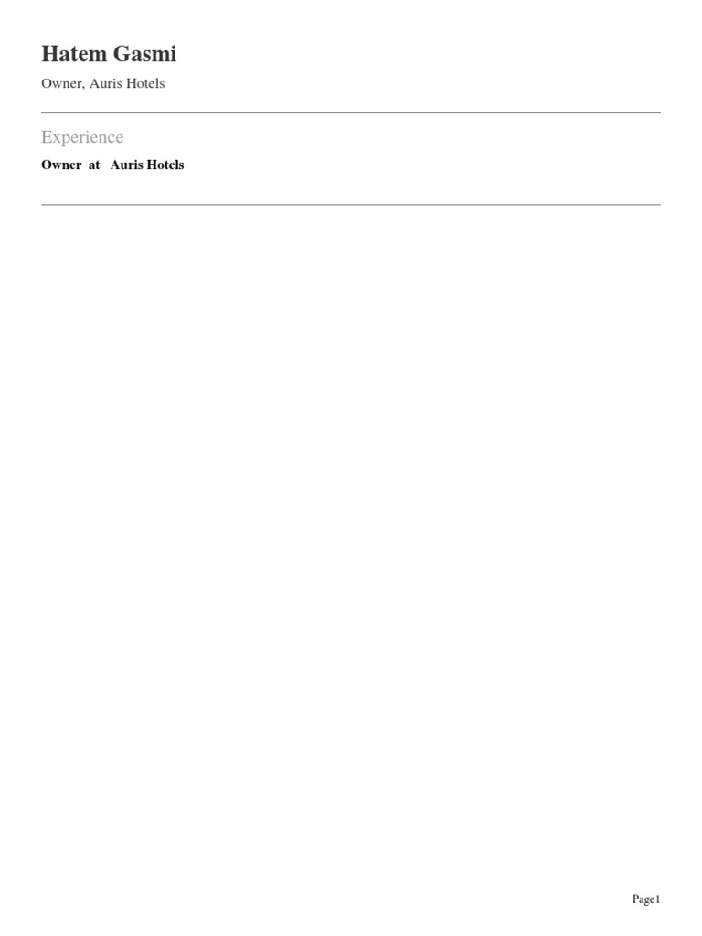 Hatem Gasmi: Experience | PDF