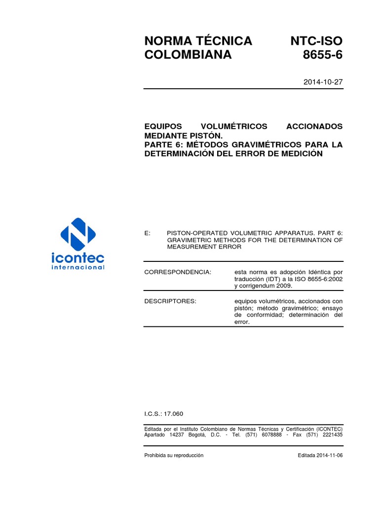 NTC-IsO 8655-6. Accionados Piston Gravimetria. PDF