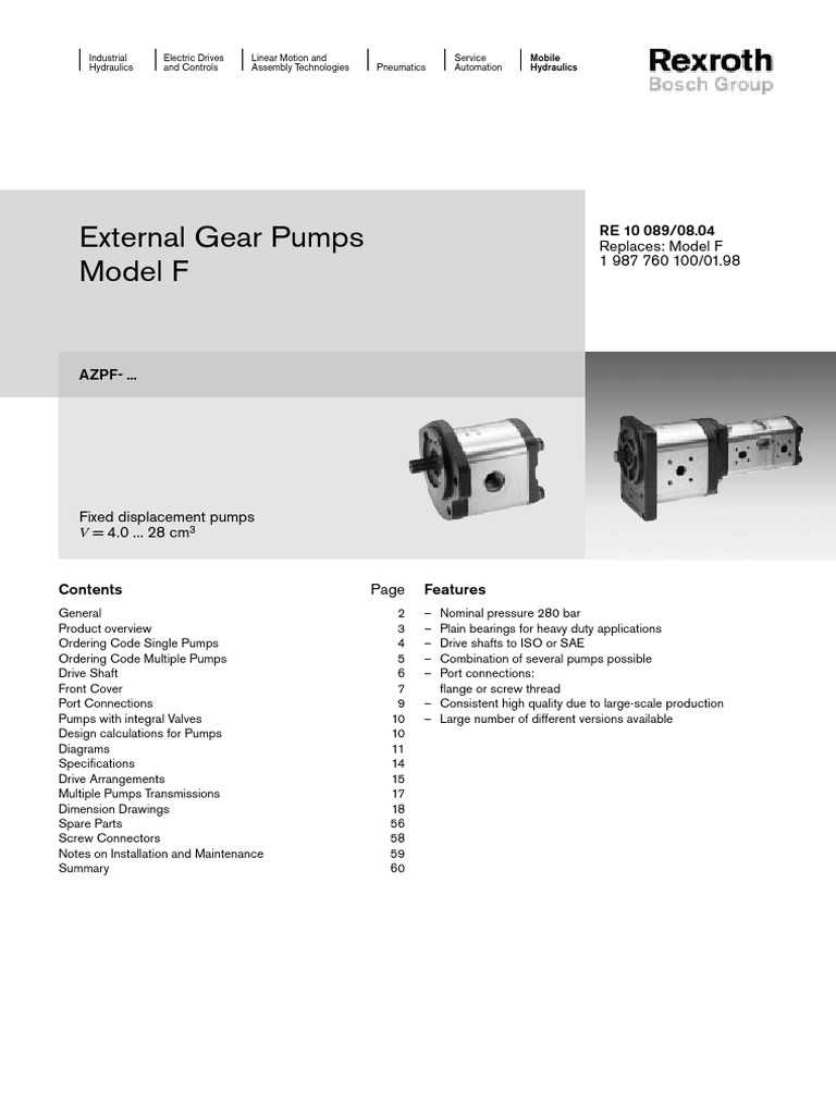Catalago Rexroth | PDF | Transmission (Mechanics) | Pump